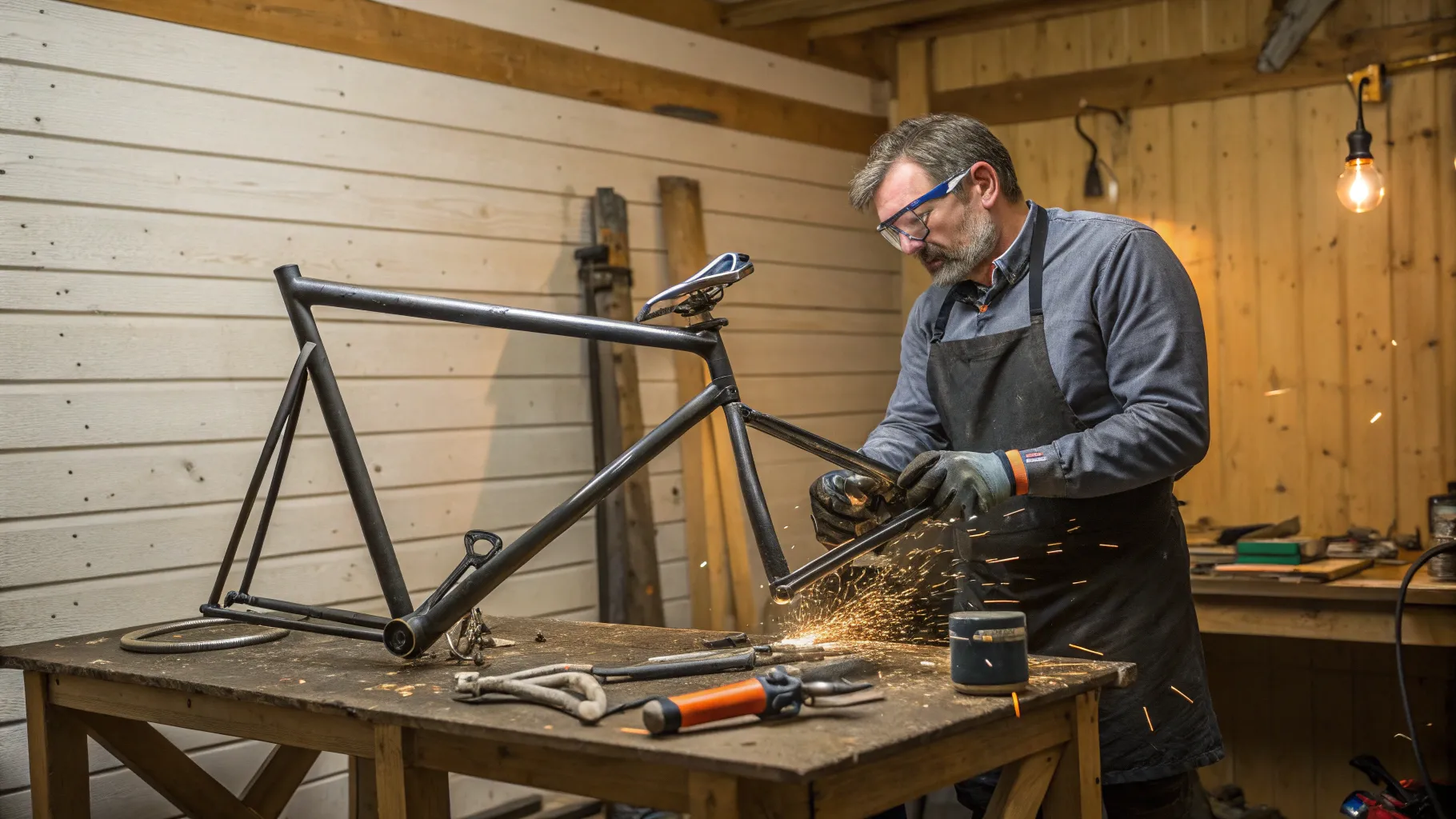 Turn An Old Bike Into A DIY Angle Grinder Cutting Jig